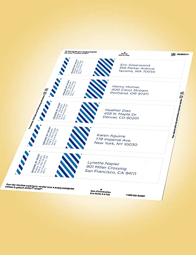 Avery Printable Wraparound Rectangle Labels, 7.85" x 1.75", Textured White, 50 Customizable Labels (22838)