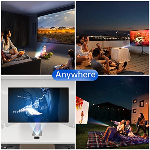 FEICHEN Mini Projector,Portable DLP Projector with 5G WiFi and Bluetooth,Andriod OS 9.0,Pocket Projector Support 1080P & HDMI,Pico Projector Compatible with iPhone, Android. Suitable for Outdoor&Home.