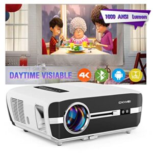 1000ansi/13000lm outdoor projector in daylight,4k smart projector apps steaming video, ultra hd home theater movie projector 5g wifi bluetooth for iphone laptop,android 9.0,2+16g memory,lan,hdmi usb