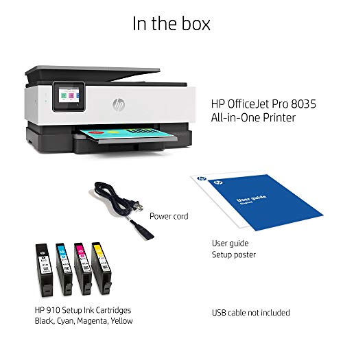 HP OfficeJet Pro 8035 All-in-One Wireless Printer - Includes 8 Months of Ink, HP Instant Ink, Works with Alexa - Basalt (5LJ23A)