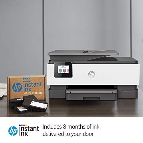 HP OfficeJet Pro 8035 All-in-One Wireless Printer - Includes 8 Months of Ink, HP Instant Ink, Works with Alexa - Basalt (5LJ23A)