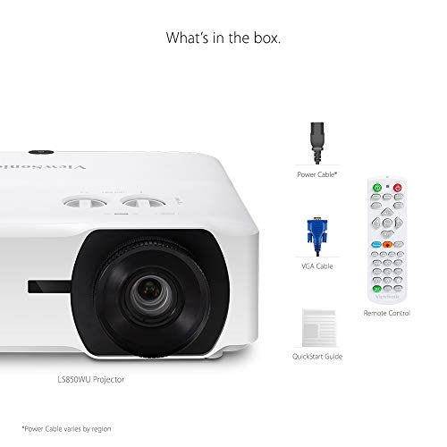 ViewSonic LS850WU 5000 Lumens WUXGA Networkable Laser Projector with One-Wire HDBT 1.6x Optical Zoom Vertical Horizontal Keystone and Lens Shift