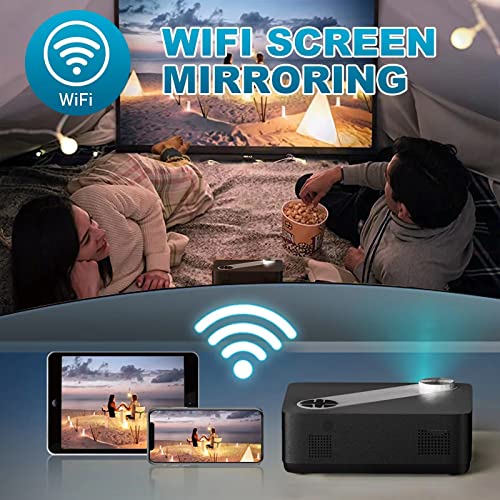 JIMTAB M22 Native 1080P WiFi Video Projector,Short Throw Screen Mirroring 2.4G 5G Projector Support AV,USB,HDMI,TF Compatible with Xbox,Laptop,iPhone and Android (Graphite)