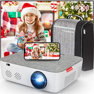 5g wifi projector 4k supported – fangor 340ansi native 1080p projector bluetooth outdoor movie projector / full sealed design/digital keystone/300” display/50% zoom, for phone/pc/dvd/tv/ps4