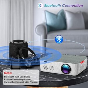 5G WiFi Projector 4K Supported - FANGOR 340ANSI Native 1080P Projector Bluetooth Outdoor Movie Projector / Full Sealed Design/Digital Keystone/300” Display/50% Zoom, for Phone/PC/DVD/TV/PS4