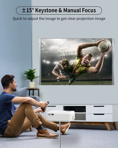 Projector Mini 1080P Supported Portable Projector Home Cinema Movie Projector with VGA, HDMI, TF, AV, USB and Remote Control