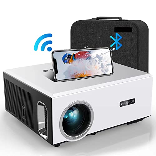 ABoolon Outdoor Projector Projector with WiFi and Bluetooth,Projector 4K Support 500" Display,4P/4D Keystone Correction,50%Zoom,PPT, Compatible TV Stick,iOS,Android,Win