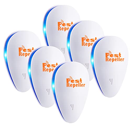 Ultrasonic Pest Repeller - 6 Pack，Pest Repellent Plug-in Pest Control Repeller for Mosquito, Insect, Mice, Spider, Ant, Cockroach, Rodent & Deer Indoor Repellent