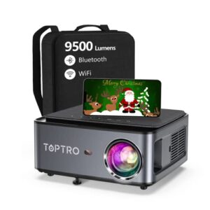 toptro projector, 5g wifi bluetooth projector,400 ansi (over 9500l) native 1080p movie projector for outdoor use,4p/4d keystone，4k supported,portable phone projector suit for ios/android/tv stick/ps5