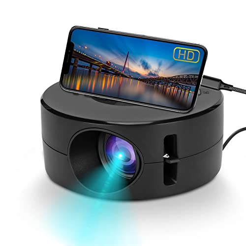 Mini LED Projector, Portable Movie Projector for Kids Gift, Smart Same Screen Projector for Smartphone Tablet, HD Pocket Projector with USB Interfaces and Remote Control