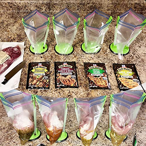 Ruibo Baggy Rack Holder for Food Prep Bag/Plastic Freezer Bag/Ziplock Bag Holder Stand, Meal Planning/prep Bag Holders,4 Pack/4pcs