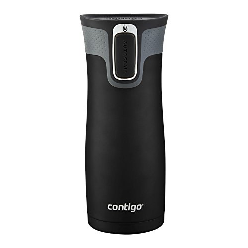 Contigo West Loop Vacuum-Insulated Stainless Steel Thermal Travel Mug with AutoSeal Spill-Proof Lid, Reusable Coffee Cup or Water Bottle, BPA-Free, Keeps Drinks Hot or Cold for Hours,16oz Matte Black