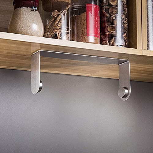 YIGII Paper Towel Holder Under Cabinet - Self Adhesive Paper Towel Rack Wall Mount for Kitchen, SUS-304 Stainless Steel Brushed