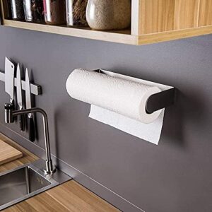 YIGII Paper Towel Holder Under Cabinet - Self Adhesive Paper Towel Rack Wall Mount for Kitchen, SUS-304 Stainless Steel Brushed