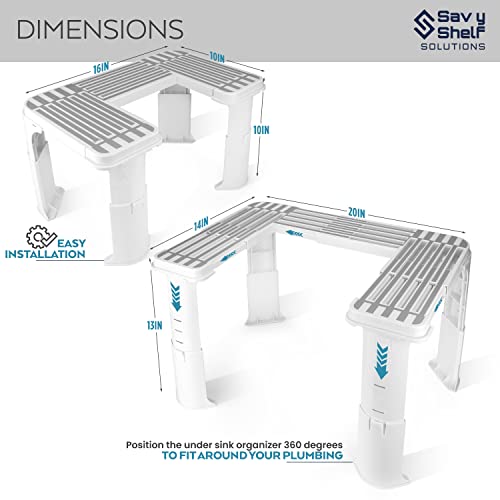 Spicy Shelf Expandable Under Sink Organizer and Storage I Bathroom Under the Sink Organizer Kitchen Under Sink Shelf I Cleaning Supplies Organizer Under Sink Storage I EXPANDABLE HEIGHT DEPTH & WIDTH