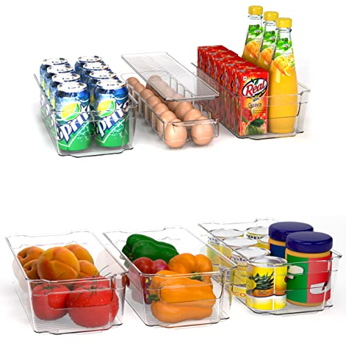 Utopia Home Set of 6 Fridge Organizer - Includes 6 Refrigerator Organizer Bins (5 Drawers & 1 Egg Holder) - Pantry Organization And Storage Bins for Freezers, Countertops and Cabinets