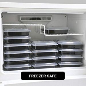 Freshware Meal Prep Containers [21 Pack] 3 Compartment with Lids, Food Storage Containers, Bento Box, BPA Free, Stackable, Microwave/Dishwasher/Freezer Safe (24 oz)