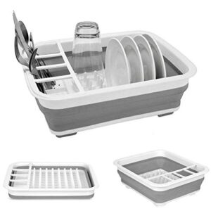 fafcitvz collapsible dish drying rack portable dish drainer dinnerware organizer for kitchen rv campers storage