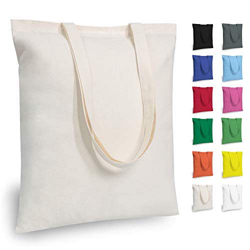 TOPDesign 5 | 12 | 24 | 48 | 192 Pack Economical Cotton Tote Bag, Lightweight Medium Reusable Grocery Shopping Cloth Bags, Suitable for DIY, Advertising, Promotion, Gift, Activity (5-Pack)