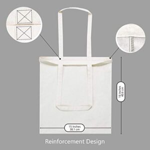 TOPDesign 5 | 12 | 24 | 48 | 192 Pack Economical Cotton Tote Bag, Lightweight Medium Reusable Grocery Shopping Cloth Bags, Suitable for DIY, Advertising, Promotion, Gift, Activity (5-Pack)