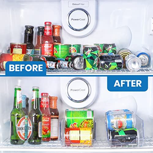 Utopia Kitchen Can Organizer For Pantry (Pack of 4) - Soda Can Organizer For Refrigerator - Can Storage Organizer Pantry, Fridge & Freezer Organization - Holds Food & Soup Can (Clear)