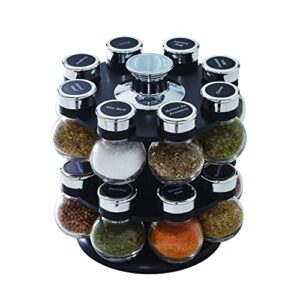 kamenstein ellington revolving tower with free spice refills for 5 years, 16-jar, clear