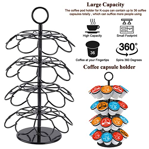 SHURFFY Coffee Pod Carousel Holder Organizer Compatible with 36 Cup Pods