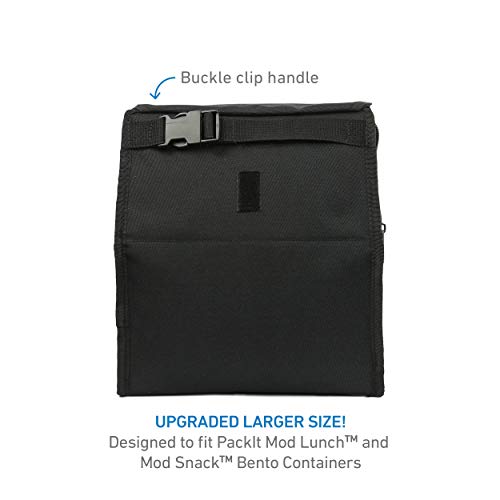 PackIt Freezable Lunch Bag with Zip Closure, Black