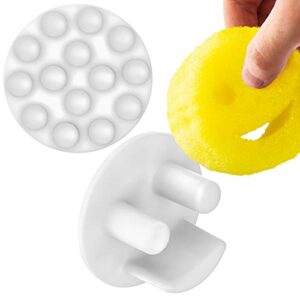 berkland sponge holder for smiley sponges sink caddy for scrub sponges – sink sponge holder with 14 suction cups for superior stick kitchen sink scrub caddy for happy daddy face sponge