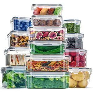 28 pieces food storage containers with lids extra large freezer containers for food bpa-free meat fruit vegetables plastic containers for food with lids storage airtight leak-proof food containers kitchen pantry