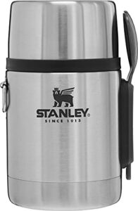 stanley classic legendary vacuum insulated food jar 18 oz – stainless steel, naturally bpa-free container – keeps food/liquid hot or cold for 12 hours – leak resistant, easy clean