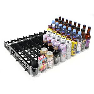 display technologies visi-fast® 12/16oz (pack of 1) drink organizer, fridge organization, can dispenser, soda rack can organizer, spring loaded beverage storage, bottled water organizer for refrigerator