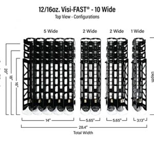 Display Technologies Visi-FAST® 12/16oz (Pack of 1) Drink Organizer, Fridge Organization, Can Dispenser, Soda Rack Can Organizer, Spring Loaded Beverage Storage, Bottled Water Organizer for Refrigerator