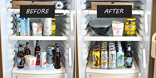 Display Technologies Visi-FAST® 12/16oz (Pack of 1) Drink Organizer, Fridge Organization, Can Dispenser, Soda Rack Can Organizer, Spring Loaded Beverage Storage, Bottled Water Organizer for Refrigerator