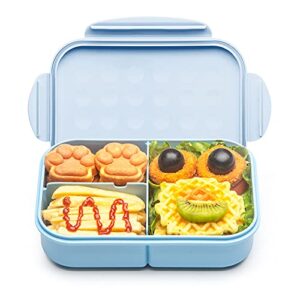 miss big bento box, lunch box kids,ideal leak proof lunch box containers, mom’s choice kids lunch box, no bpas and no chemical dyes bento box for kids,microwave and dishwasher safe lunch box (blue m)