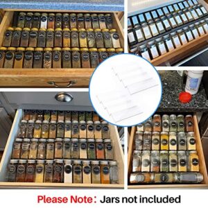 Clear Acrylic Spice Drawer Organizer, 4 Tier- 2 Set Expandable From 13" to 26" Seasoning Jars Drawers Insert, Kitchen Spice Rack Tray for Drawer/Countertop (Jars not included)