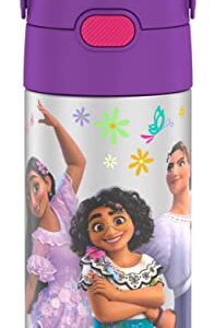 THERMOS FUNTAINER 12 Ounce Stainless Steel Vacuum Insulated Kids Straw Bottle, Encanto