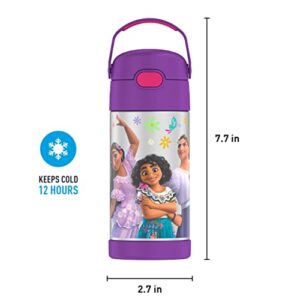 THERMOS FUNTAINER 12 Ounce Stainless Steel Vacuum Insulated Kids Straw Bottle, Encanto