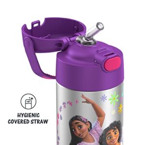 THERMOS FUNTAINER 12 Ounce Stainless Steel Vacuum Insulated Kids Straw Bottle, Encanto