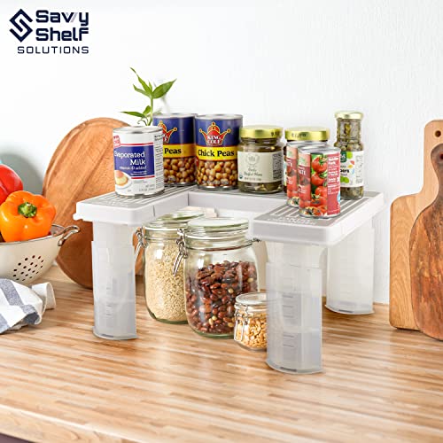 Savvy Shelf Adjustable Pantry & Can Storage Organizer - Storage Kitchen Cabinet Organizer - Pantry Organization & Storage Can Organizer for Pantry & Cupboard