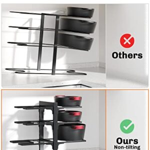 MUDEELA Pots and Pans Organizer for Cabinet 8-Tier Adjustable Heavy Duty Pan Organizer Rack for Cabinet, Pot Organizer Rack for Kitchen Cabinet Organization & Storage