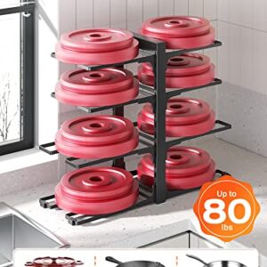 MUDEELA Pots and Pans Organizer for Cabinet 8-Tier Adjustable Heavy Duty Pan Organizer Rack for Cabinet, Pot Organizer Rack for Kitchen Cabinet Organization & Storage