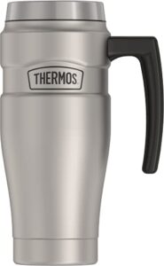 thermos stainless king vacuum-insulated travel mug, 16 ounce, matte steel