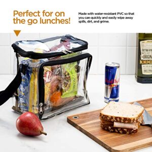 SP HOME GOODS Stadium Approved Clear lunch Bag with Adjustable Strap, Front Storage Compartment, and Mesh Pockets - See Through Zippered Clear lunch Bags for Work, School, Concerts