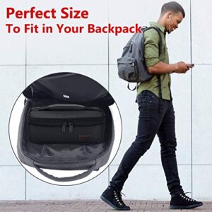 Gloppie Small Lunch Bag for Men Women Insulated Lunch Box Mini Lunchbox Thermal Lunch Boxes Adult Lunch Pail Petty Food Containers Portable Cooler Bags Reusable Snack Bag Loncheras Para Hombres Black