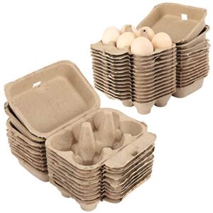 ailisda egg cartons for chicken eggs 6 count, paper pulp egg carton bulk reusable egg holder container for family, kitchen, farmhouse, 25 pack (natural)