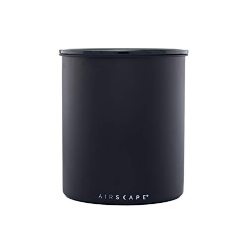 Airscape Kilo Coffee Storage Canister - Large Food Container Patented Airtight Lid 2-Way Valve Preserve Freshness Holds 2.2 lb Dry Beans (Matte Black)