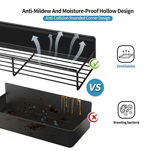 Magnetic Spice Rack Organizer 4 Pack Spice Magnet Shelf Seasoning Mounted Spice Racks With 4 Hooks for Cabinet Refrigerator Space Saving Kitchen Organization for Spice Jars and Seasoning Bottles