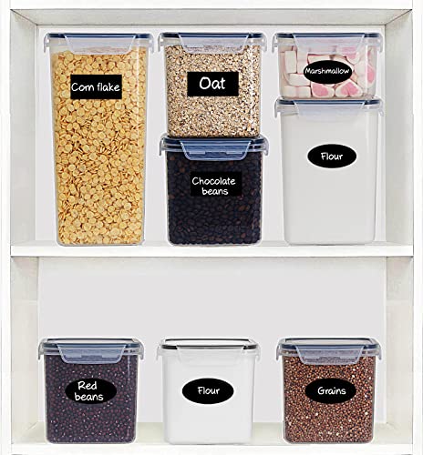 Airtight Food Storage Containers 25-Piece Set, Kitchen & Pantry Organization, BPA Free Plastic Storage Containers with Lids, for Cereal, Flour, Sugar, Baking Supplies, Labels & Measuring Cups