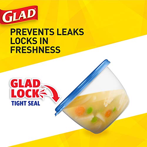 Glad GladWare Tall Entrée Food Storage Containers | Large Square Containers for Food Hold up to 42 Ounces of Food, 3 Count | Strong and Sturdy Large Food Storage Holders